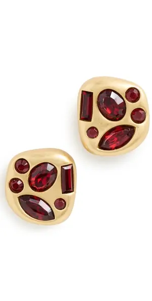 Lele Sadoughi Molten Button Earrings - Garnet