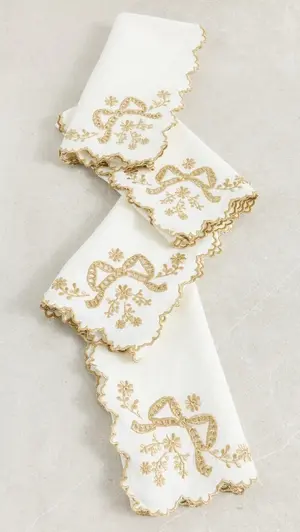 LoveShackFancy Winter Ribbon Napkins Set Of 4