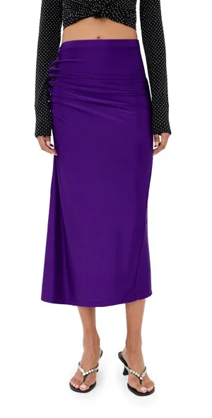 Rabanne Ruched Slinky Jersey Skirt