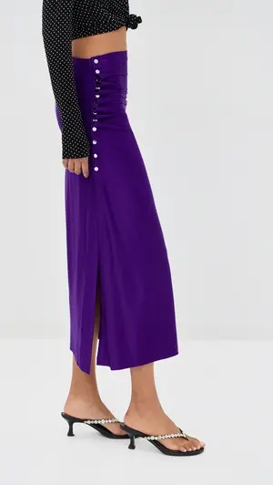 Rabanne Ruched Slinky Jersey Skirt
