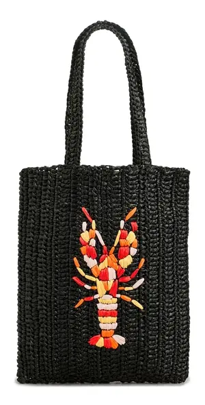 Maria La Rosa Lobster Crochet Tote - Black