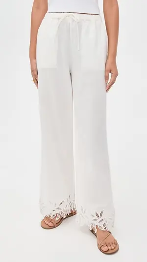 Rails Emmie Embroidered Pants - White Palm Embroidery