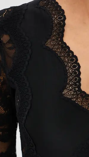 Rabanne Long Lace Dress - Black