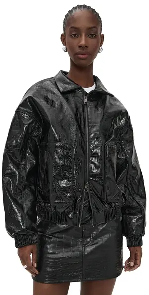 CULTNAKED Lviv Croc-embossed Bomber Jacket