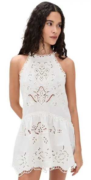 Farm Rio Richilieu Mini Dress - White