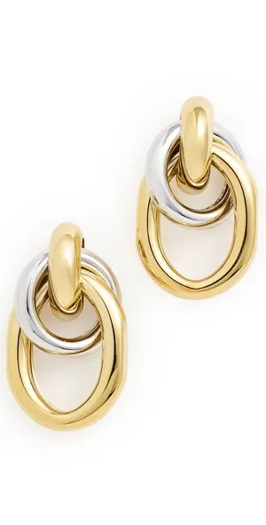MARTHA CALVO Two-tone Layered O-ring Earrings - Gold/silver
