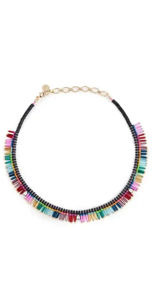ELSIE FRIEDA On The Fringe Beaded Necklace - Lite Bright