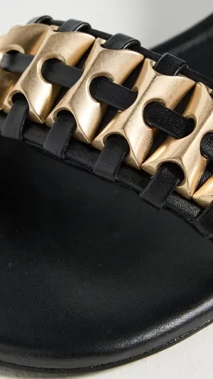 Simkhai Faye Beaded Leather Block Heel Sandals