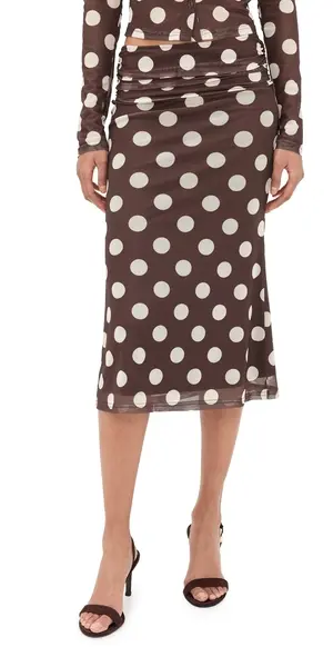 BAILEY ROSE Polka-dot Midi Skirt