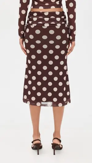 BAILEY ROSE Polka-dot Midi Skirt