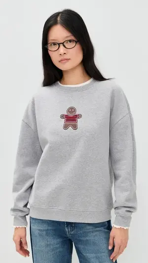 Kule Oversized Gingerbread Graphic Sweatshirt