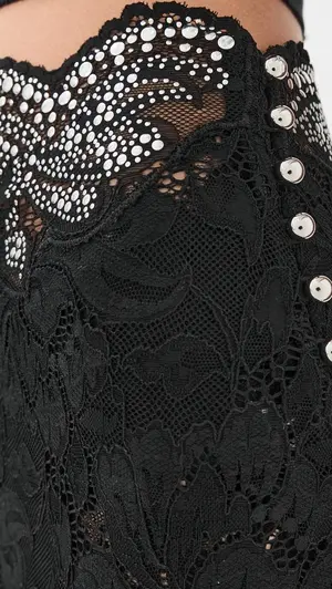Rabanne Embellished Lace Midi Skirt