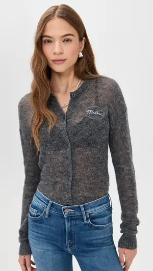MOTHER The Alpaca Crop Cardigan