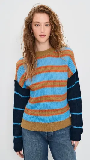 Closed Striped Crew Neck Sweater