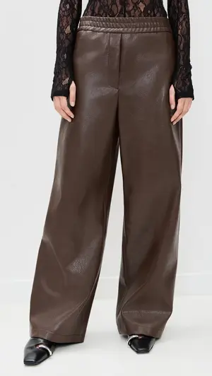 MSGM Leather Elastic Pants