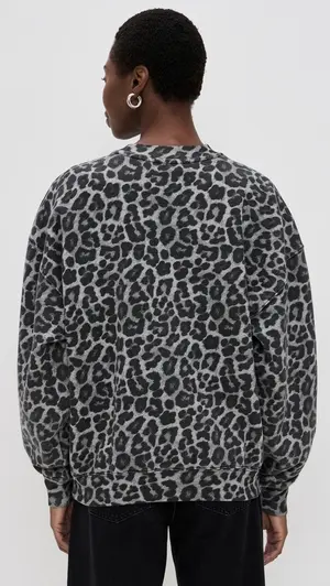 ANINE BING Miles Print Sweatshirt - Leopard