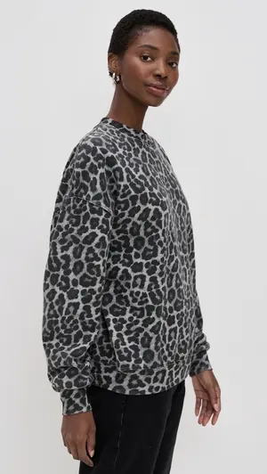 ANINE BING Miles Print Sweatshirt - Leopard