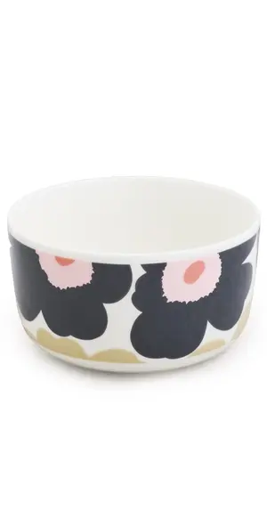 Marimekko Oiva Unikko Bowl - Off White/pink/sand/charcoal