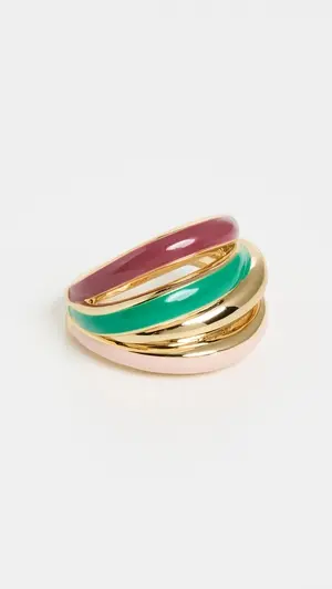 Lele Sadoughi Stacking Ring - Jade Multi
