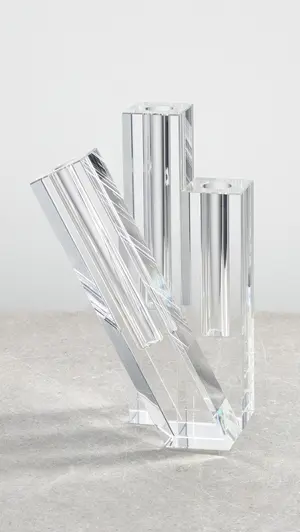 TIZO DESIGN Crystal Glass Triple Bud Vase