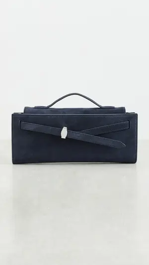 Veronica Beard Suede Clutch With Adjustable Strap - Vb Navy