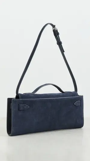 Veronica Beard Suede Clutch With Adjustable Strap - Vb Navy