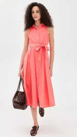 Playa Lucila Collared Shirtdress With Self-tie Belt