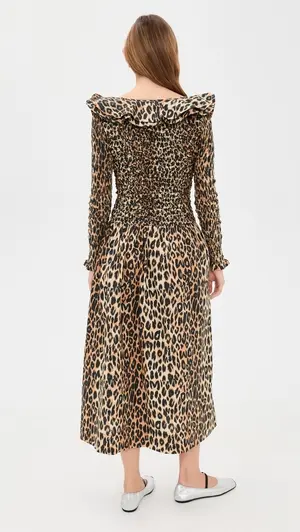 DAMSON MADDER Print Shirred Midi Dress