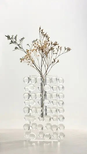 TIZO DESIGN Large Crystals Glass Tall Vase