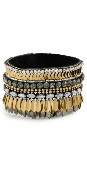 Deepa Gurnani Sainz Bracelet - Gold Gunmetal