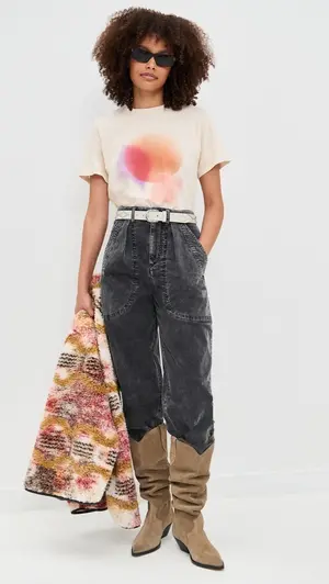 Isabel Marant Gradient Logo Tee - Ecru