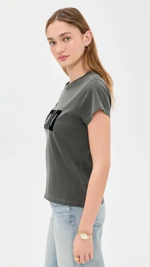 Clare V. Flocked Block Ciao Tee