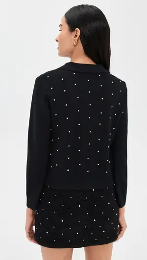 FRAME Rhinestone Embellished Wool-cashmere Cardigan