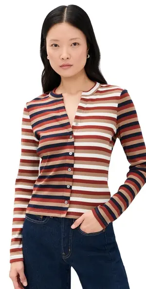 Fitted Ribbed Long Sleeve Blouses