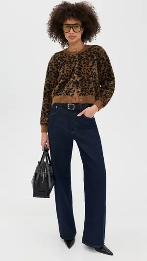 Line & Dot Monroe Leopard Cardigan