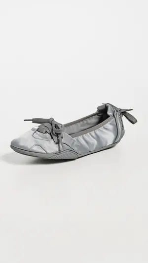 Acne Studios Satin Lace-up Ballerina Flats
