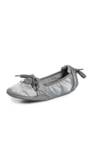 Acne Studios Satin Lace-up Ballerina Flats