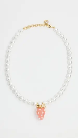 Casablanca Strawberry Faux Pearl Necklace