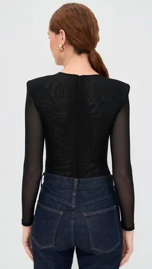 L'Agence Trista Shoulder Pad Bodysuit