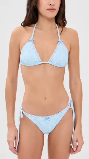 LoveShackFancy Harbor Bikini Set - Chilled Blue