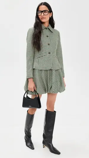 LA LIGNE Houndstooth Bubble Skirt
