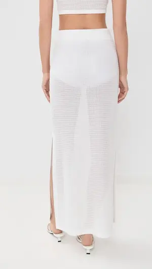 Simkhai Nicky Crochet Midi Skirt - White