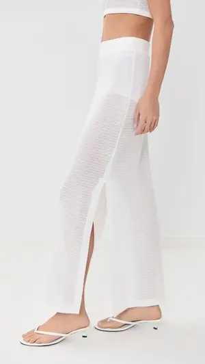 Simkhai Nicky Crochet Midi Skirt - White