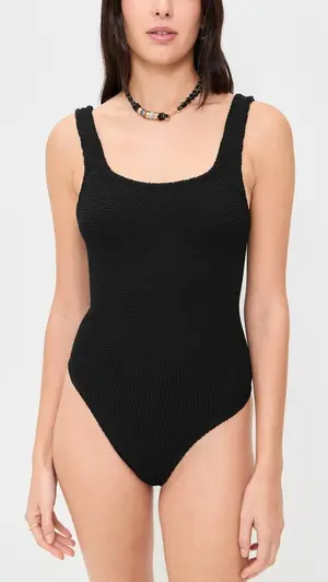 Hunza G Squareneck One Piece - Black