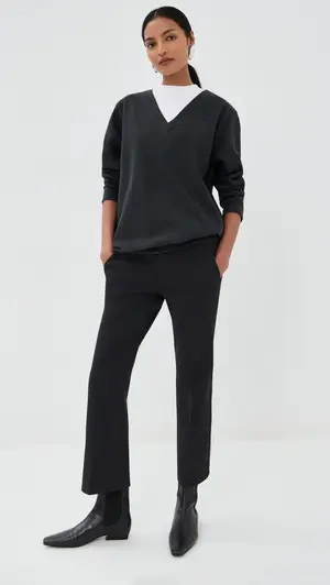 Tibi Compact Tech Knit Cropped Bootcut Trousers