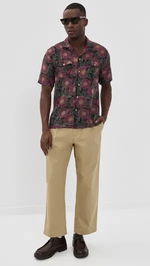Faherty Brand Short Sleeve Reserve Basque Camp Shirt