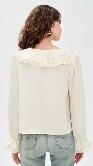 WAYF Lacey Tie Front Top