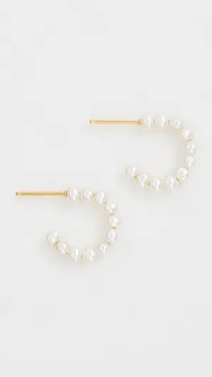 Chan Luu Holly Pearl Hoop Earrings