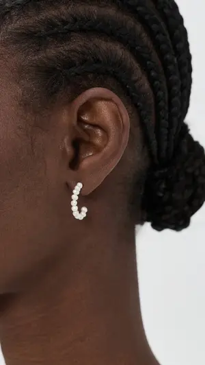 Chan Luu Holly Pearl Hoop Earrings