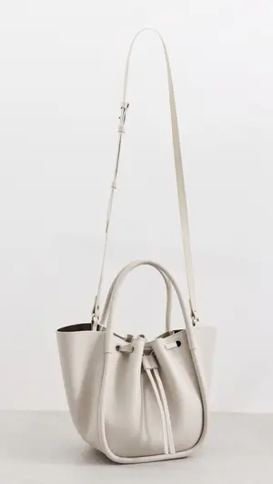 Proenza Schouler Small Ruched Suede Tote - Ecru